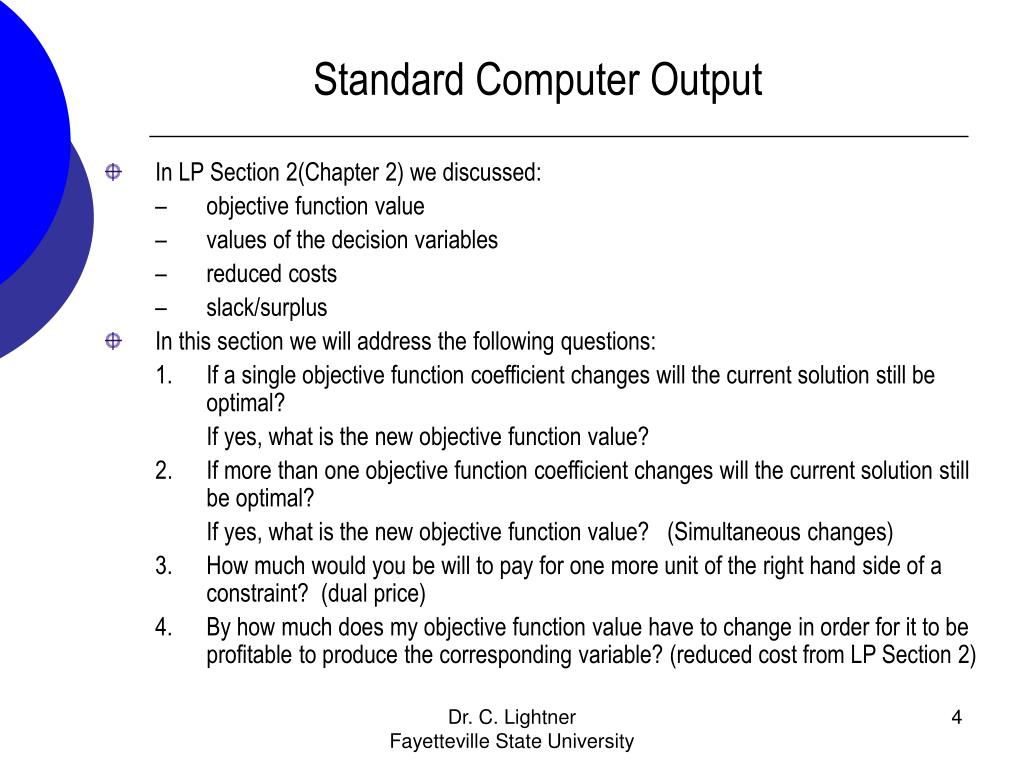 Ppt Chapter 3 Introduction To Sensitivity Analysis Sensitivity