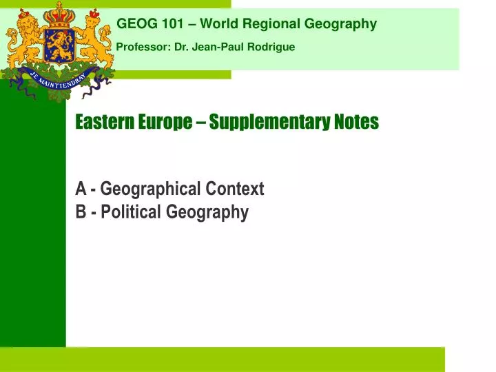 PPT - Eastern Europe – Supplementary Notes PowerPoint Presentation ...