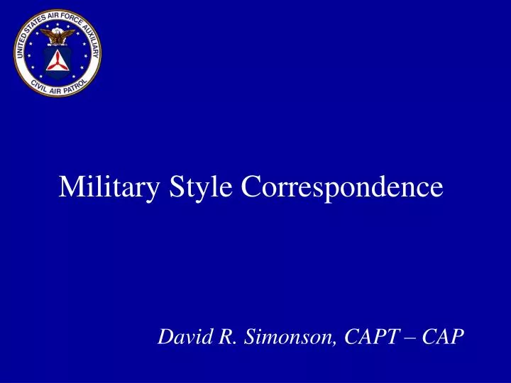 PPT - Military Style Correspondence PowerPoint Presentation, free ...
