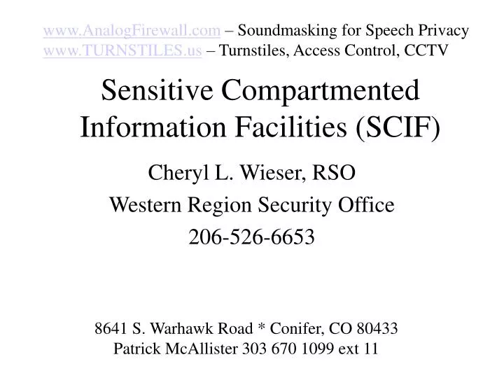 PPT - Sensitive Compartmented Information Facilities (SCIF) PowerPoint ...