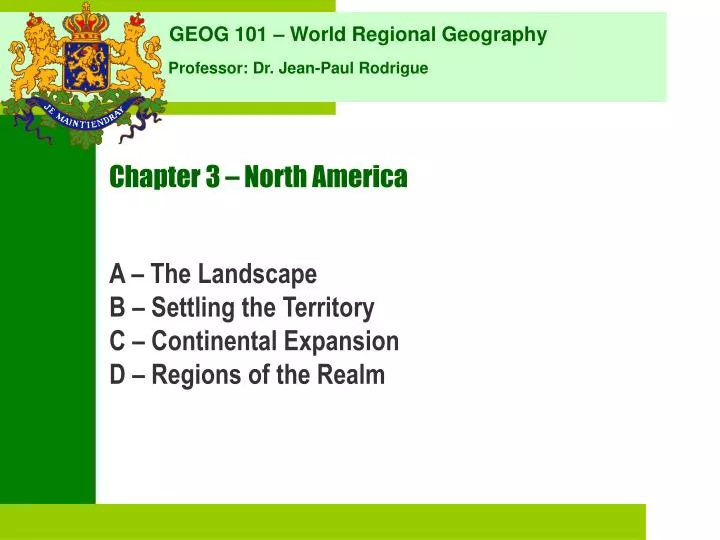 PPT - Chapter 3 – North America PowerPoint Presentation, free download ...