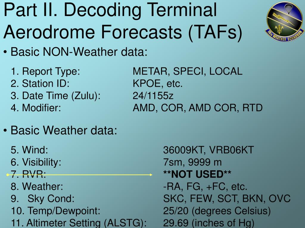 PPT - Decoding Observations and Terminal Aerodrome Forecasts PowerPoint ... PPT - Decoding Observations and Terminal Aerodrome Forecasts PowerPoint ...