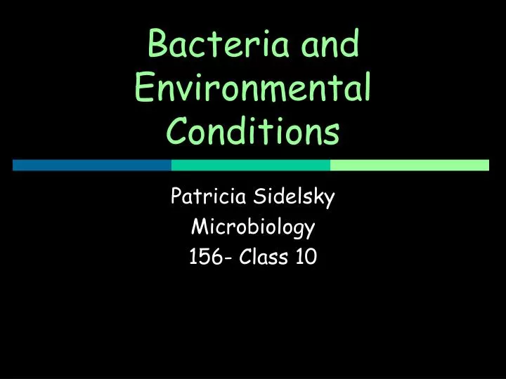PPT - Bacteria and Environmental Conditions PowerPoint Presentation ...