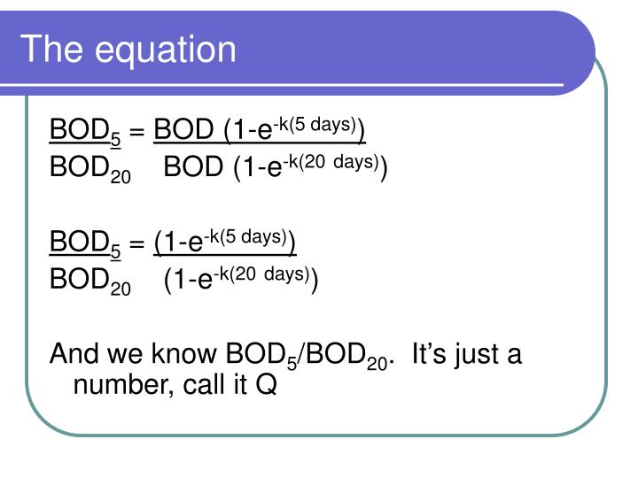 PPT - Some BOD problems PowerPoint Presentation - ID:1211259