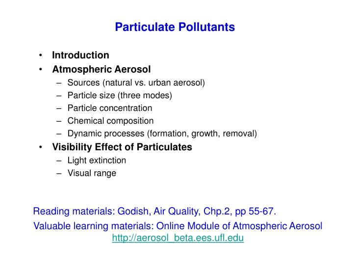PPT - Particulate Pollutants PowerPoint Presentation - ID:1211971