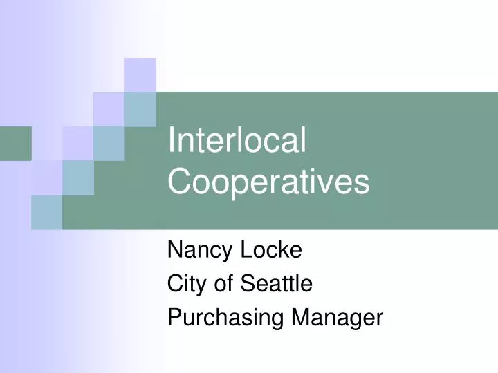 PPT - Interlocal Cooperatives PowerPoint Presentation, free download ...