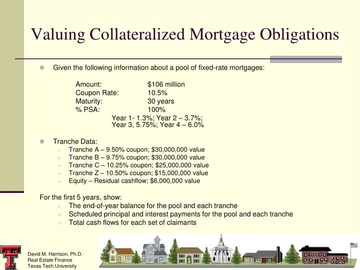 PPT - Valuing Collateralized Mortgage Obligations PowerPoint ...