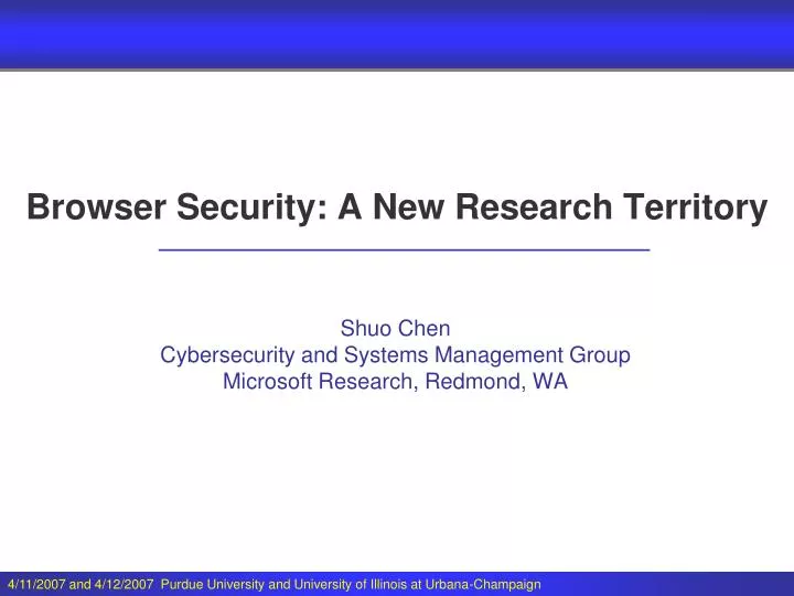 PPT - Browser Security: A New Research Territory PowerPoint Presentation - ID:1214264