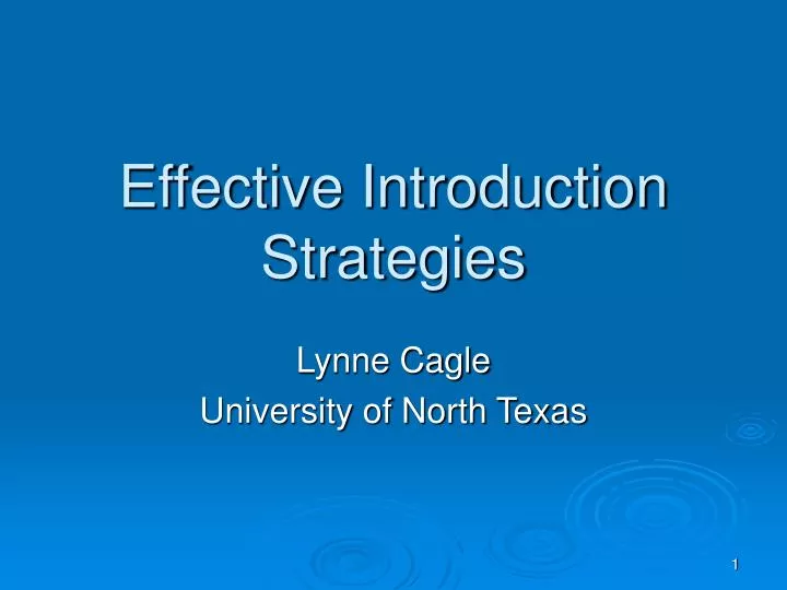 PPT - Effective Introduction Strategies PowerPoint Presentation, free ...