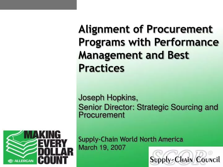 PPT - Alignment of Procurement Programs with Performance Management and ...