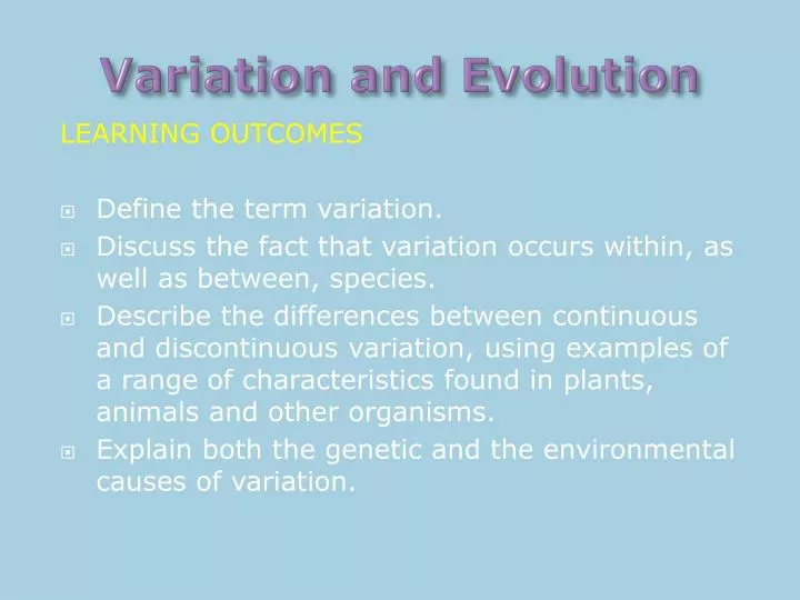PPT - Variation and Evolution PowerPoint Presentation, free download ...