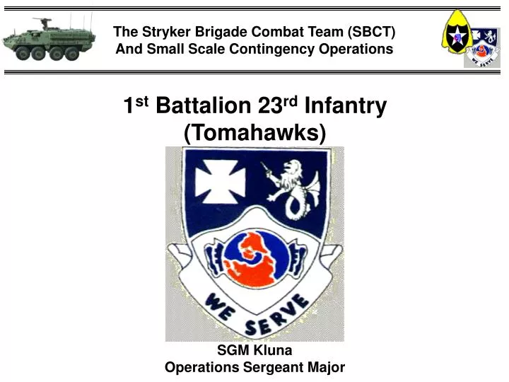 PPT - 1 st Battalion 23 rd Infantry (Tomahawks) PowerPoint Presentation ...