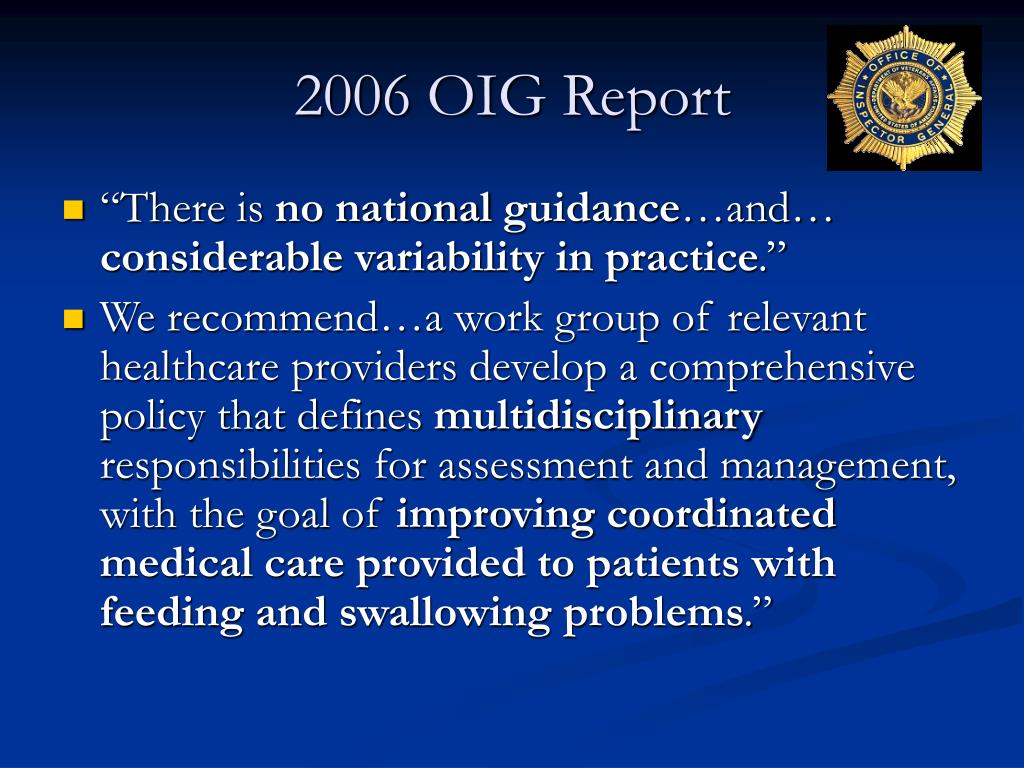 PPT - 2006 OIG Report PowerPoint Presentation, free download - ID:1221095