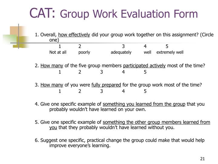 PPT - Classroom Assessment Techniques (CATs) Assessment Bites Workshop ...