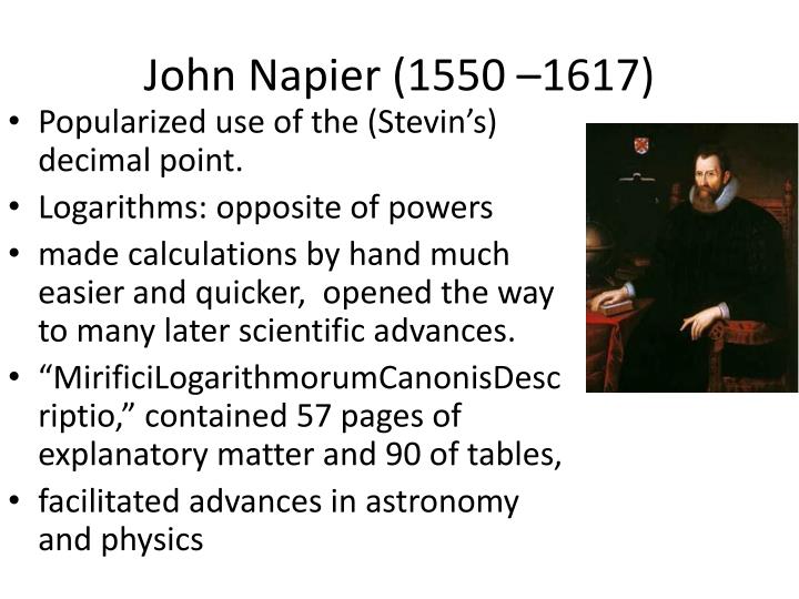 Facts About John Napier: John Napier Logarithms – AJIV