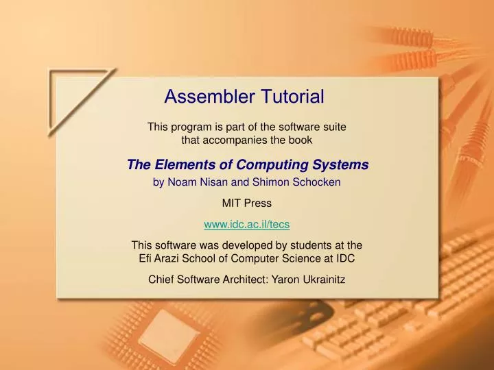 PPT - Assembler Tutorial PowerPoint Presentation, free download - ID:1221885