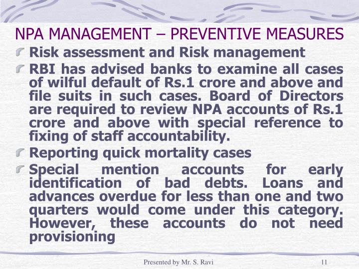 PPT - MANAGEMENT OF NON-PERFORMING ASSETS PowerPoint Presentation - ID ...