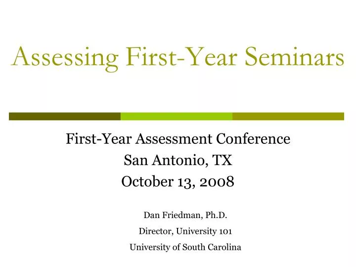 PPT - Assessing First-Year Seminars PowerPoint Presentation, free download - ID:1222151