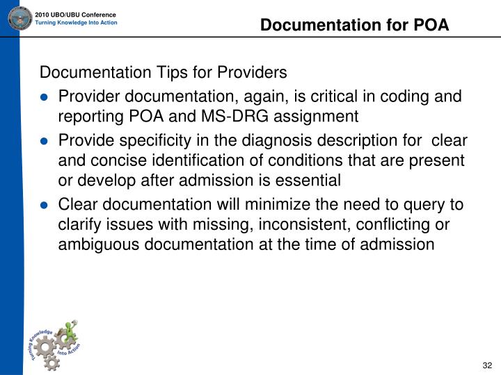 PPT - Briefing: Capturing POA Through Documentation PowerPoint ...