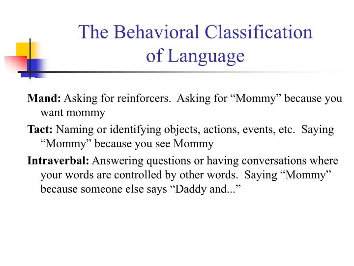PPT - A Behavioral Approach to Language Assessment and Intervention for ...
