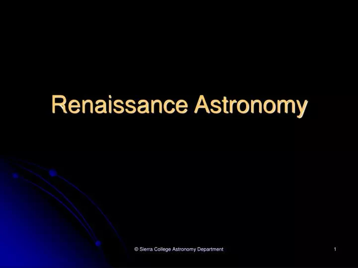 PPT - Renaissance Astronomy PowerPoint Presentation, free download - ID ...
