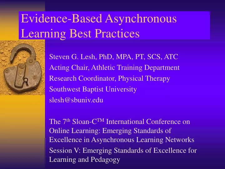 PPT - Evidence-Based Asynchronous Learning Best Practices PowerPoint ...