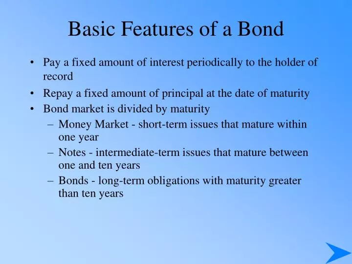 PPT - Basic Features of a Bond PowerPoint Presentation, free download ...