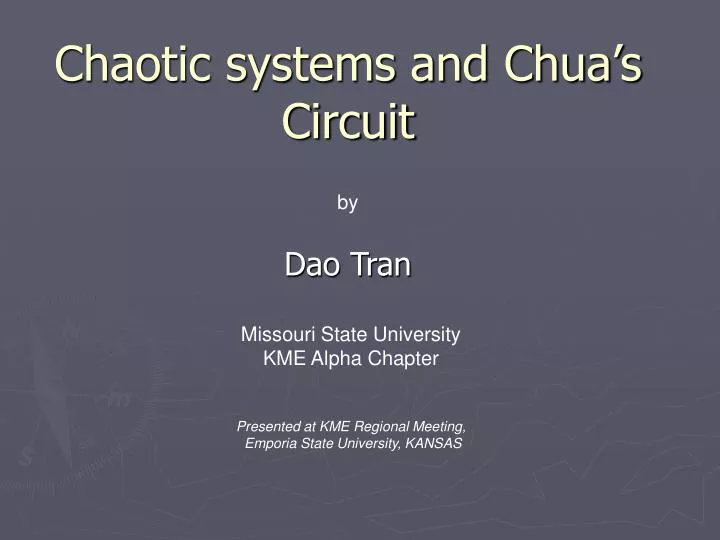 PPT - Chaotic systems and Chua’s Circuit PowerPoint Presentation, free ...