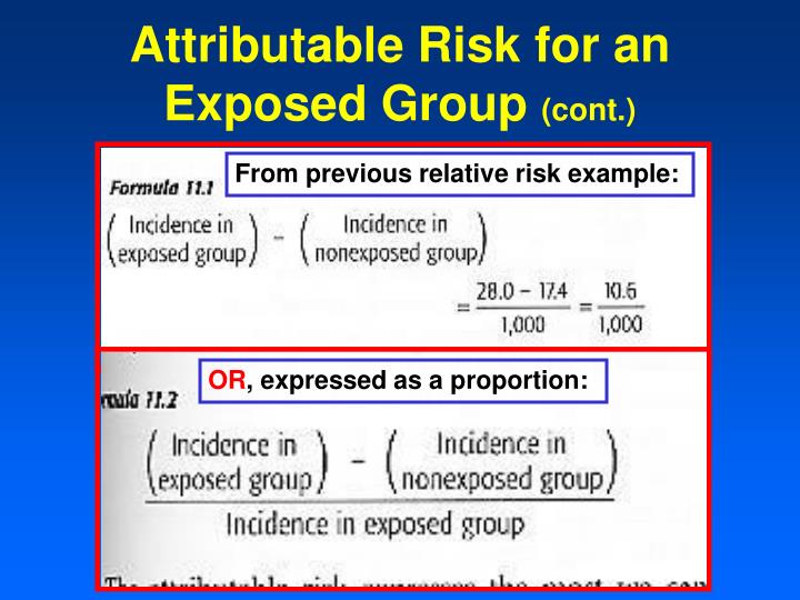 PPT - Relative and Attributable Risks PowerPoint Presentation - ID:1225622