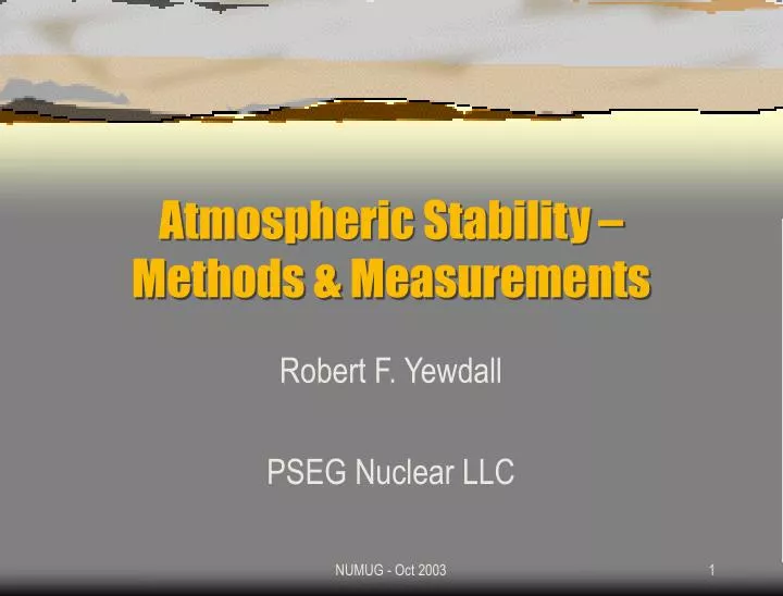 PPT - Atmospheric Stability – Methods & Measurements PowerPoint ...
