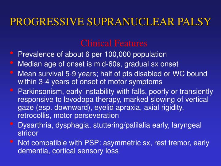 PPT - ATYPICAL PARKINSONIAN DISORDERS PowerPoint Presentation - ID:1226957