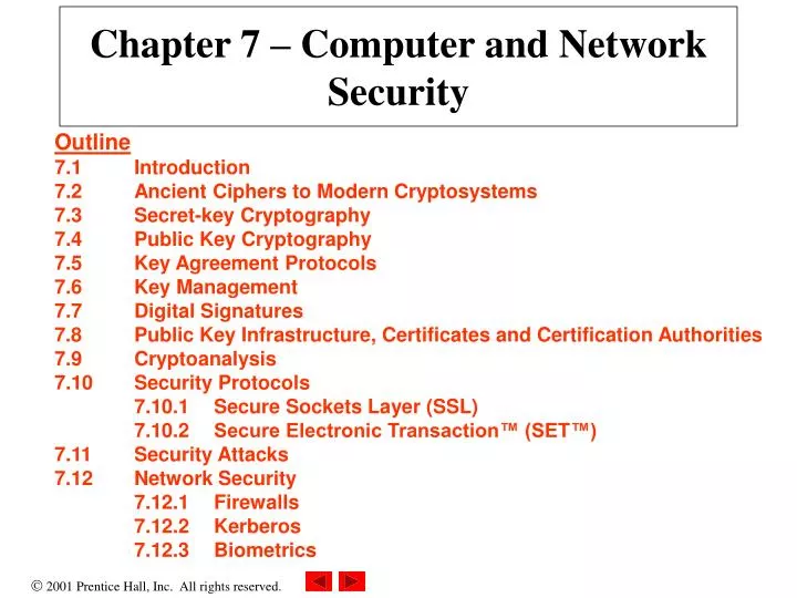 PPT - Chapter 7 – Computer and Network Security PowerPoint Presentation ...