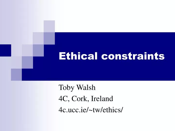 PPT - Ethical constraints PowerPoint Presentation, free download - ID ...