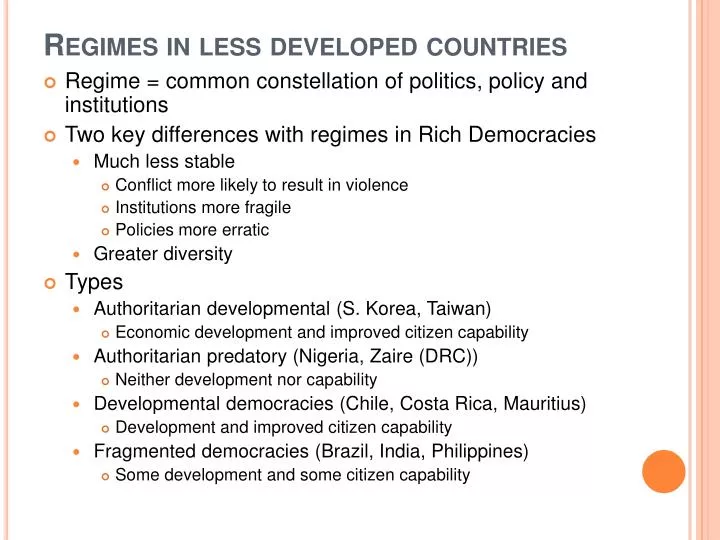 PPT - Regimes in less developed countries PowerPoint Presentation, free ...