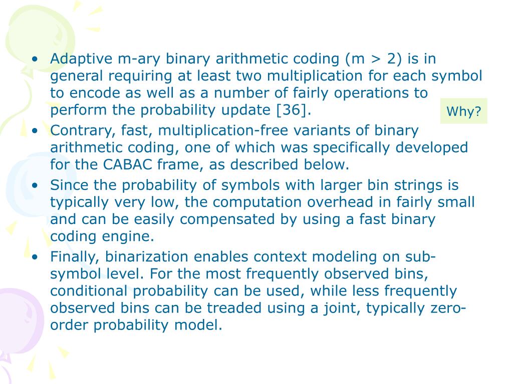 Ppt Context Based Adaptive Binary Arithmetic Coding In The H264avc Video Compression