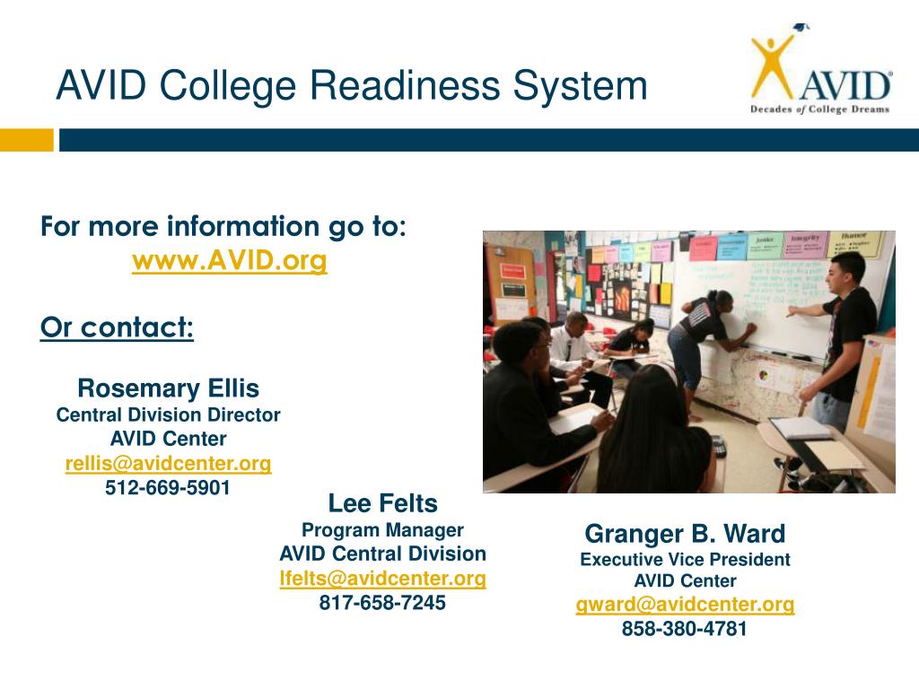 PPT - Empowering Ohio Students: AVID College Readiness Grant ...