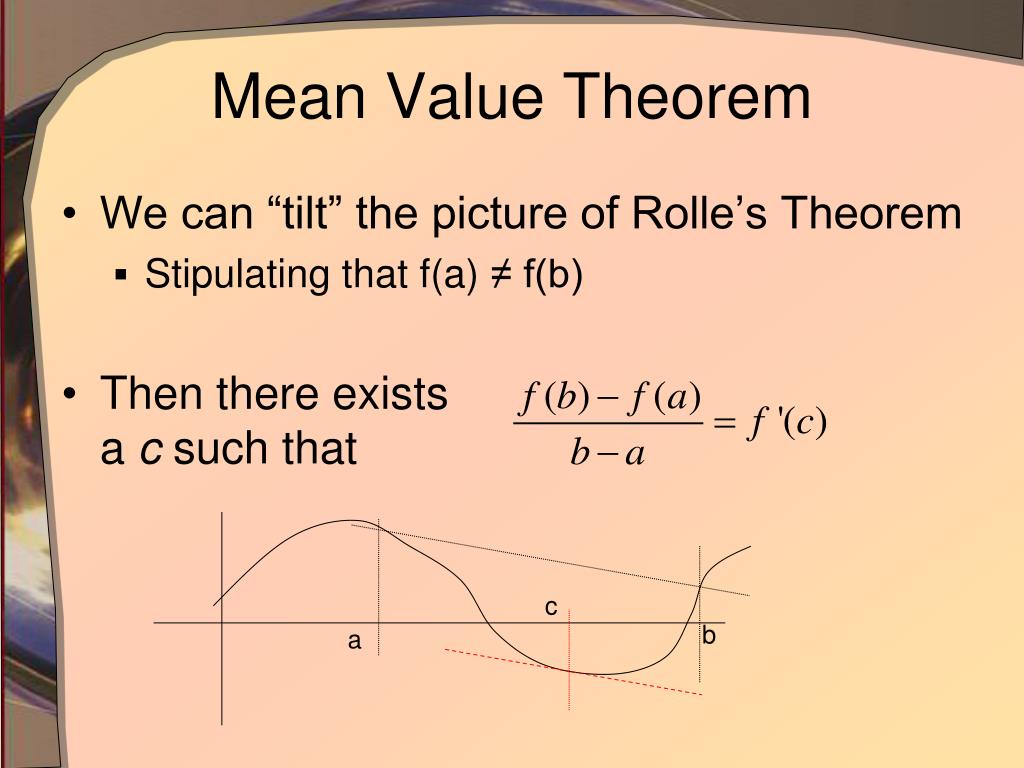 PPT The Mean Value Theorem PowerPoint Presentation Free Download
