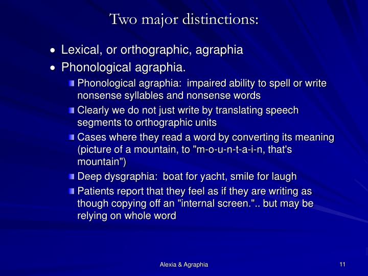 PPT - Alexia and Agraphia: The Classic Picture PowerPoint Presentation ...