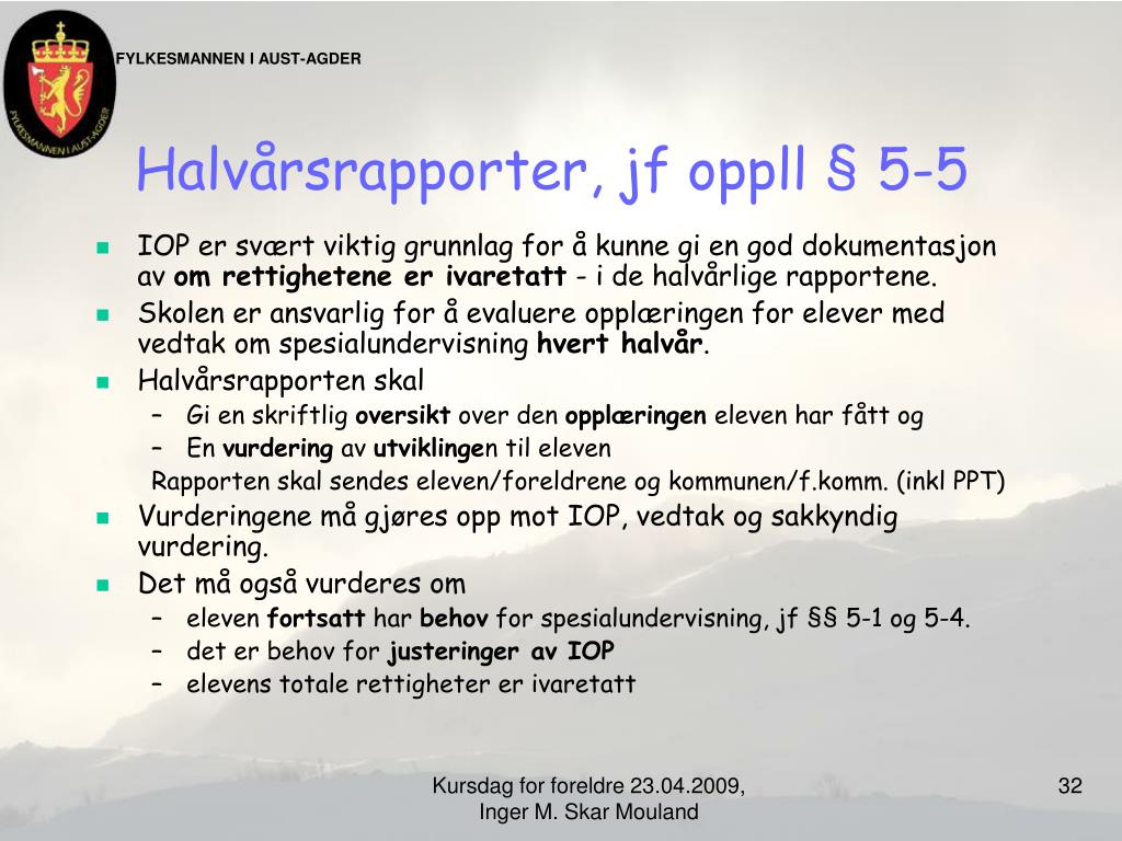PPT - Rett til spesialundervisning og spesialpedagogisk hjelp etter ...