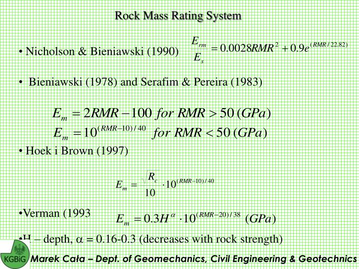 PPT - ROCK MASS CLASSIFICATION S PowerPoint Presentation - ID:1233085