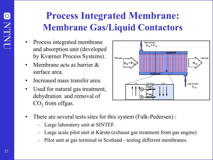 PPT - Process Integrated Membrane Separation - with Application to the ...