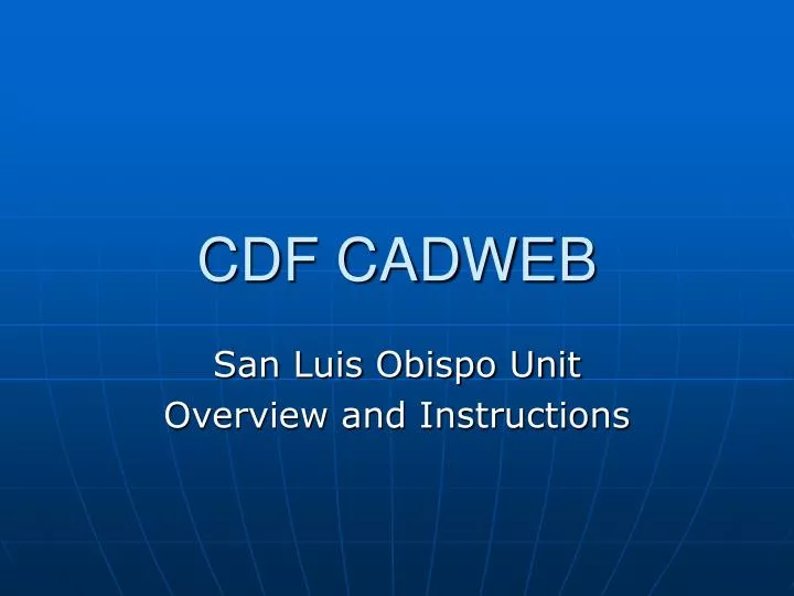 PPT - CDF CADWEB PowerPoint Presentation, free download - ID:1234127