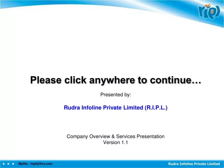 PPT - Please click anywhere to continue… PowerPoint Presentation, free ...