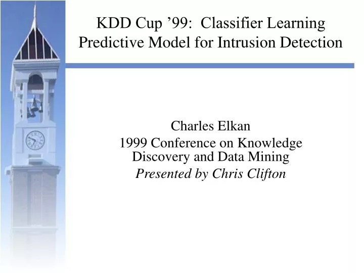 Ppt Kdd Cup 99 Classifier Learning Predictive Model For Intrusion