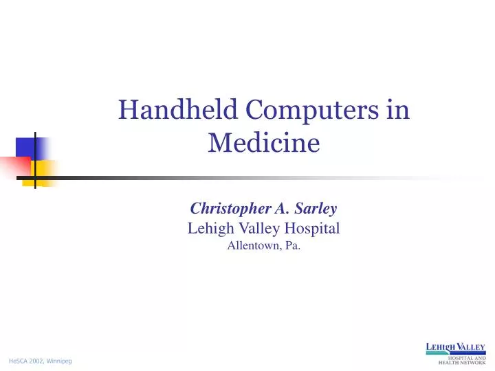 PPT - Handheld Computers in Medicine PowerPoint Presentation, free ...