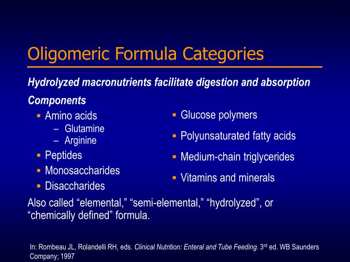 PPT - Implementing Enteral Nutrition: Formula Selection and ...