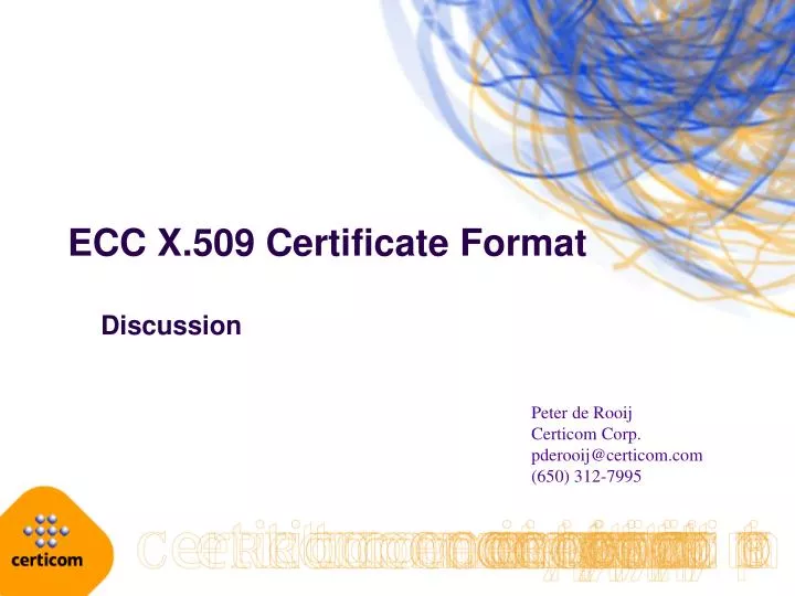 PPT - ECC X.509 Certificate Format PowerPoint Presentation, free ...