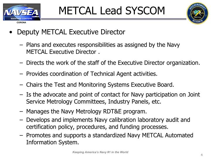 PPT - NAVY METCAL Executive Director Update May 2009 PowerPoint ...