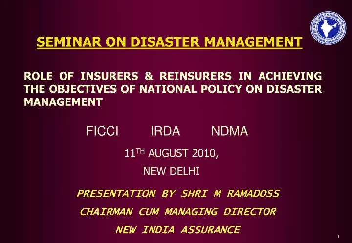 PPT - SEMINAR ON DISASTER MANAGEMENT PowerPoint Presentation, free ...