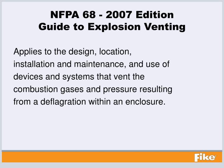 PPT - NFPA 68-2007 PowerPoint Presentation - ID:1246297